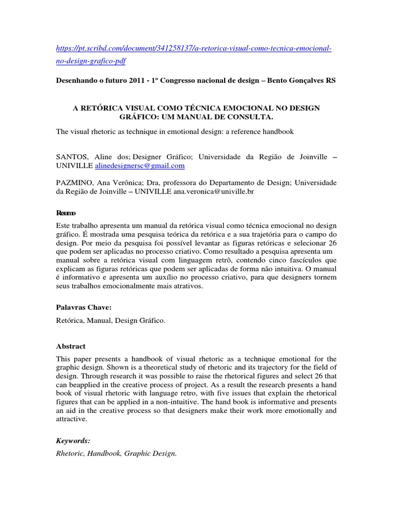 Retórica Visual no Design Gráfico | PDF | Retórica | Esboço