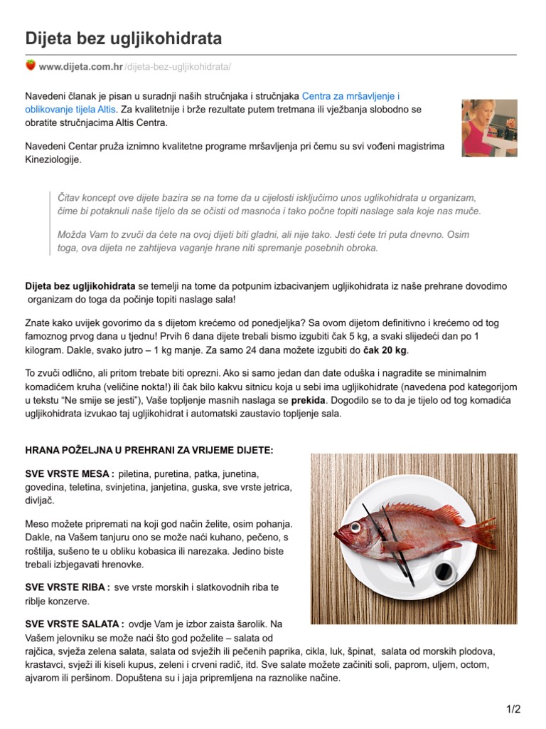.Hr-Dijeta Bez Ugljikohidrata | PDF