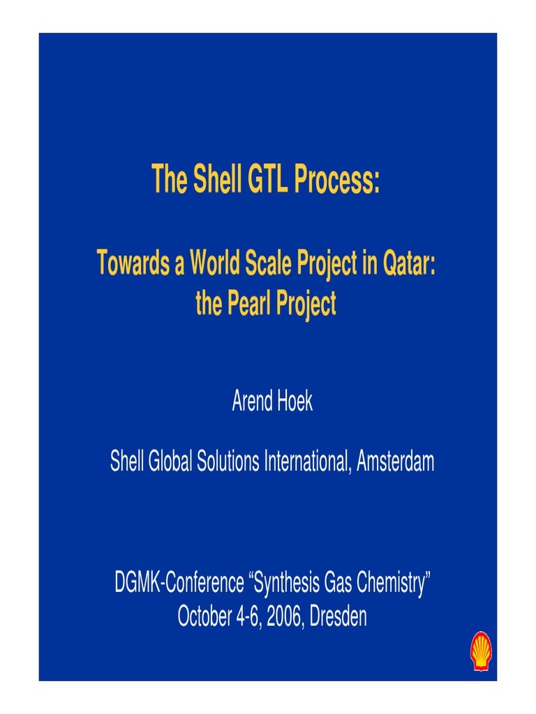 GTL Process - by A.hoek | PDF | Gas To Liquids | Natural Gas