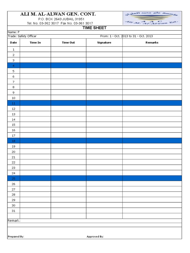 Timesheet For Standby Employee | PDF