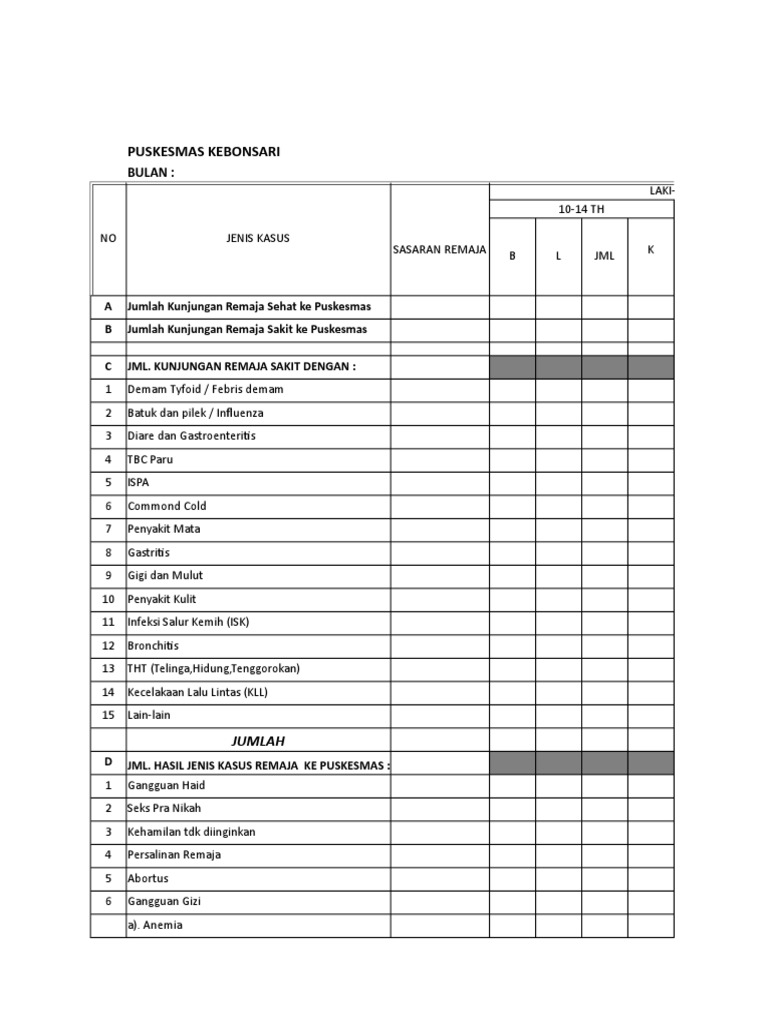 Format Laporan PKPR Contoh | PDF