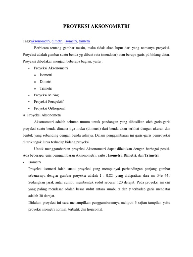 PROYEKSI Aksonometri | PDF