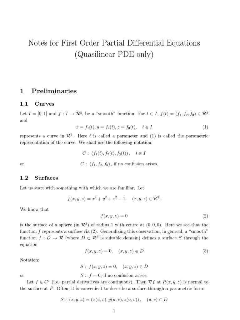 A Comprehensive Guide to Partial Differential Equations of First Order ...