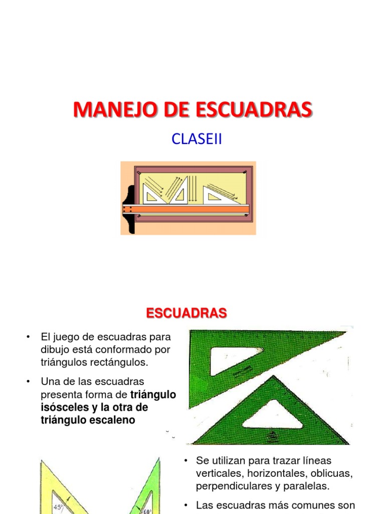 Manejo de Escuadras | PDF | Triángulo | Geometría Elemental