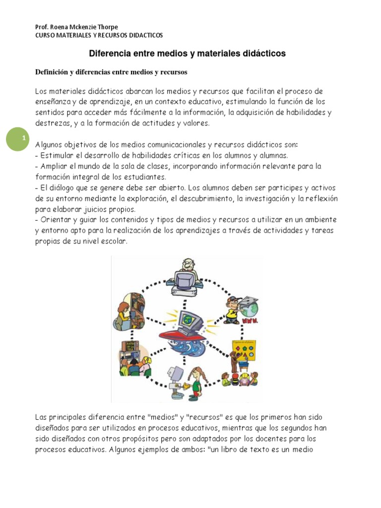 Diferencia Entre Medios Y Materiales Didácticos Pdf Maestros