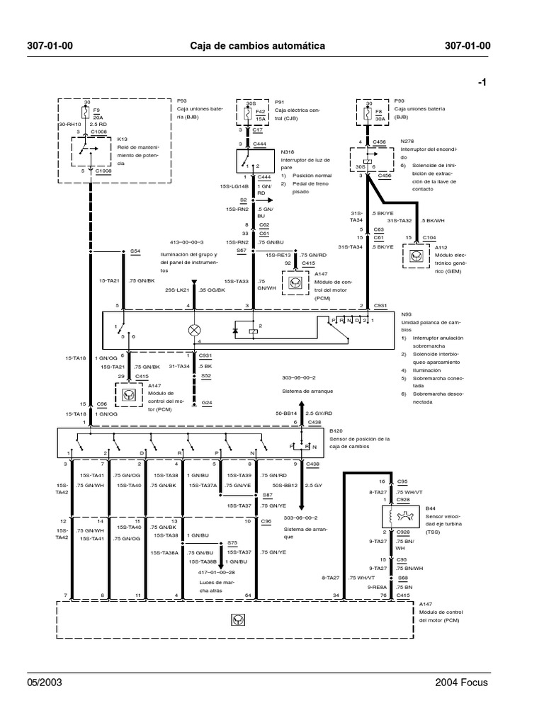 [FORD] Diagrama de Cableado-transmision | Tecnología de vehículos ...