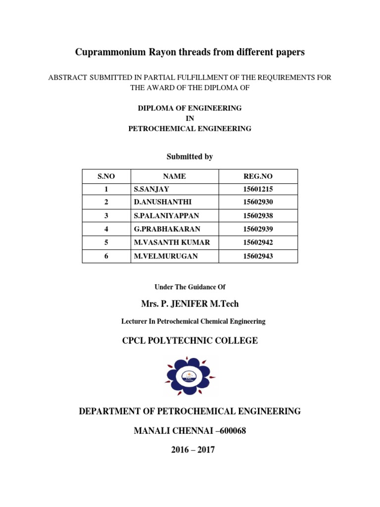 Rayon Synthesis Project | PDF | Rayon | Fibers