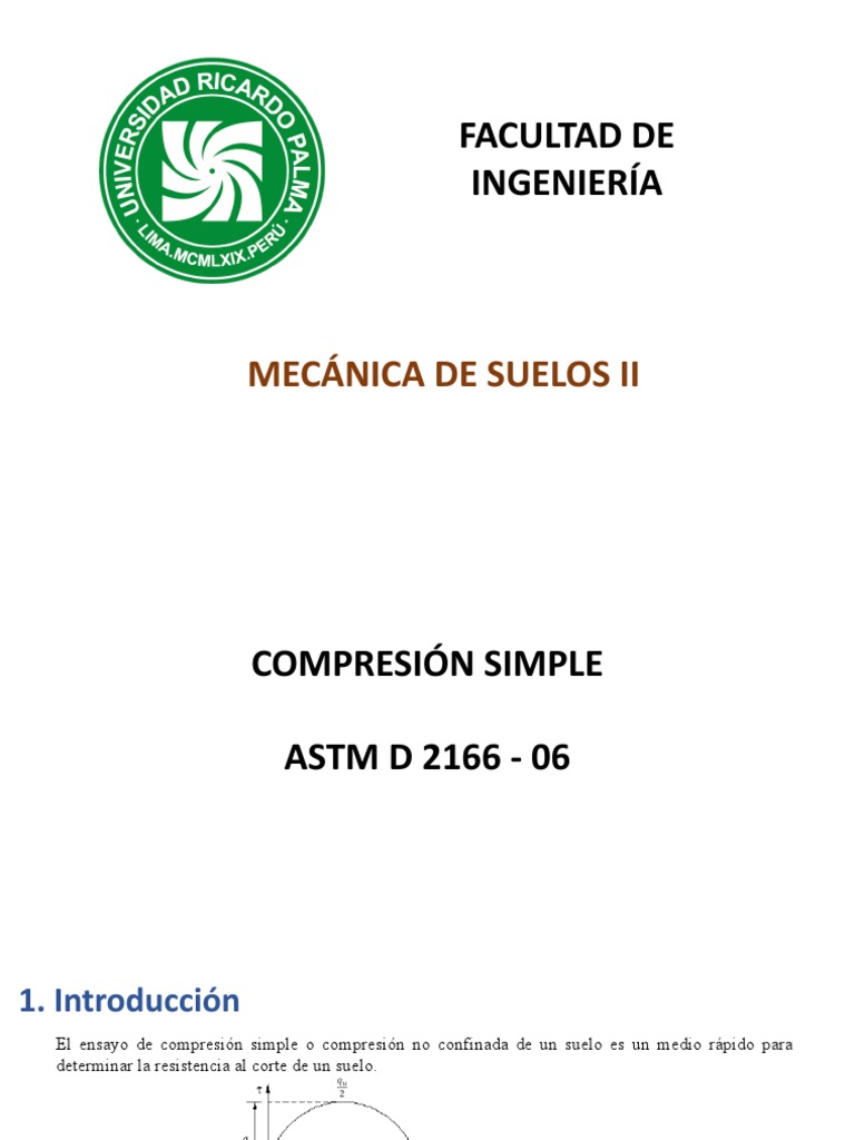 Compresión Simple - URP | PDF | Resistor | Mecánica de suelos
