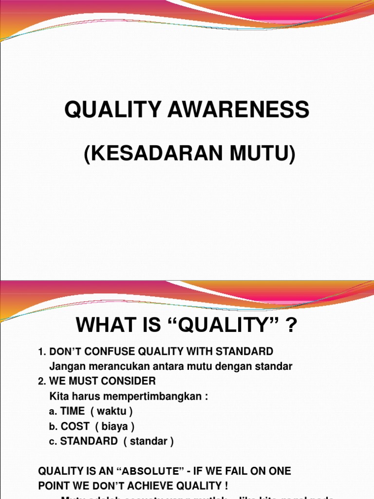 Quality Awareness | PDF