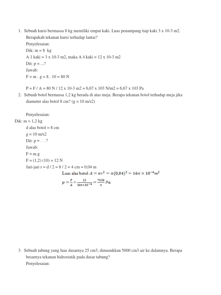Soal Fluida Statis | PDF
