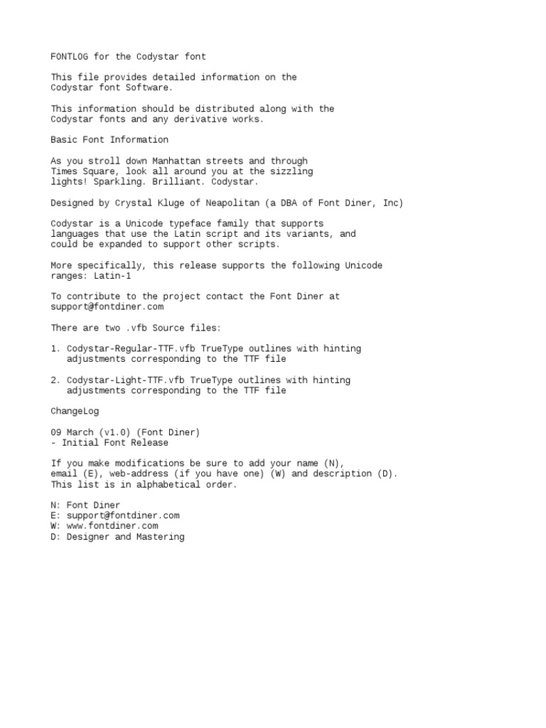 Font Log | PDF