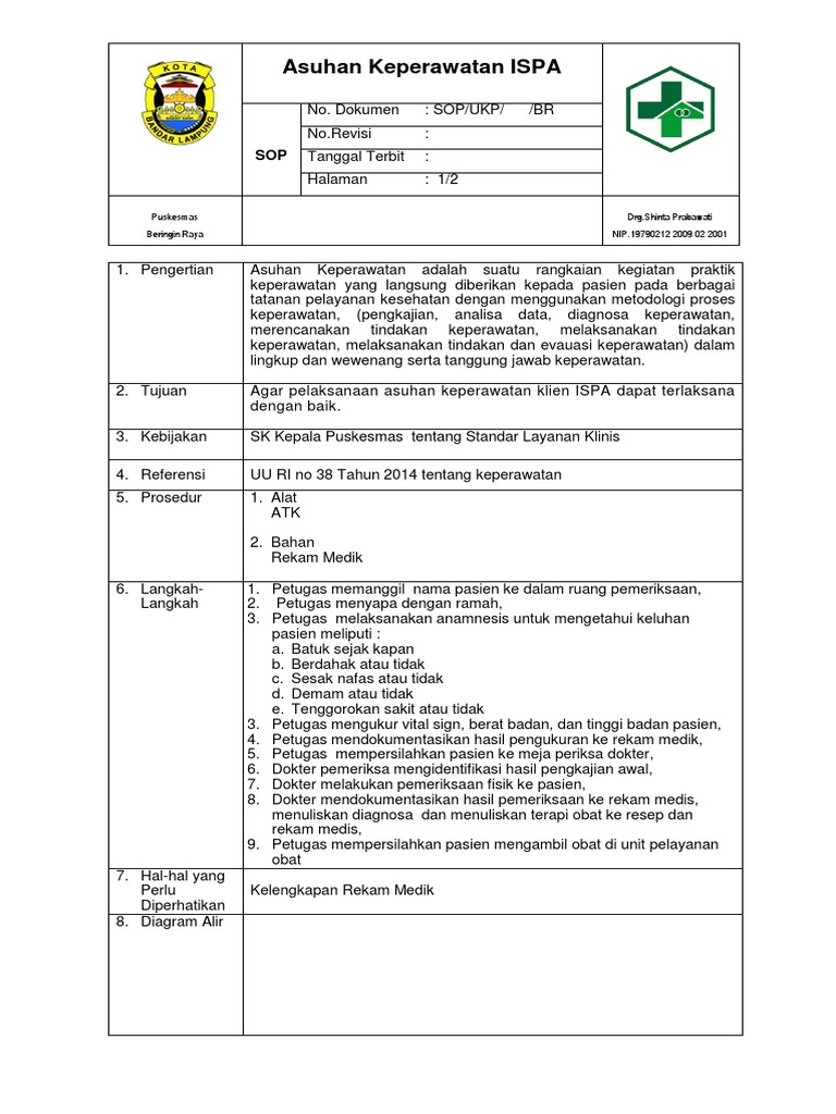 D. Sop Asuhan Keperawatan ISPA Print | PDF