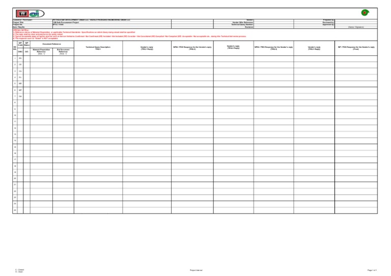 TEQ-Template For Bid Queries | PDF | Specification (Technical Standard ...
