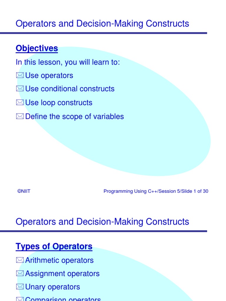 Programming - Using C++ - Session - 05 | PDF | Control Flow | Scope (Computer Science)