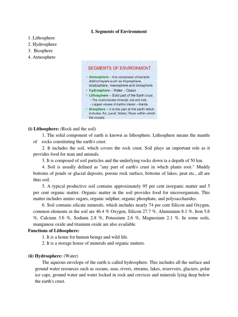 Environment Segments | PDF | Troposphere | Atmosphere Of Earth