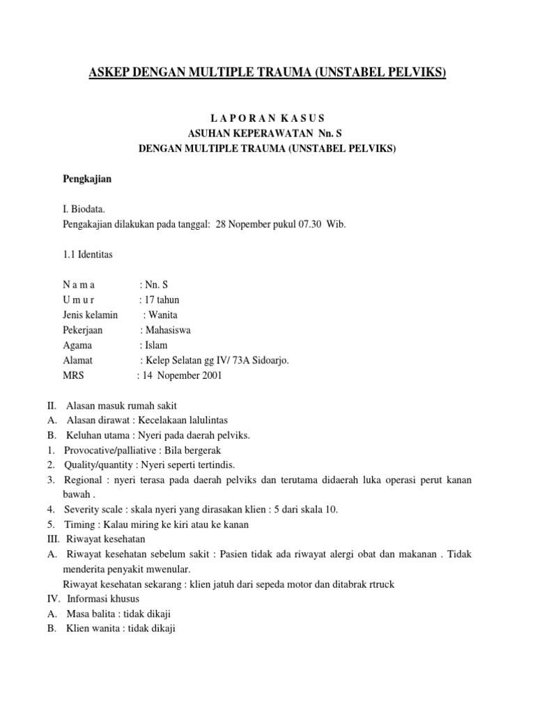 Askep Dengan Multiple Trauma | PDF