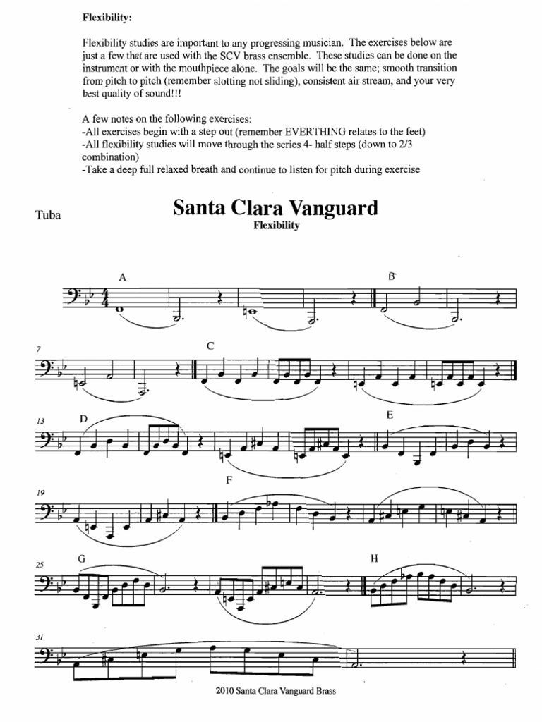 SCV2010 Brass Technique Exercises Tuba PDF | PDF
