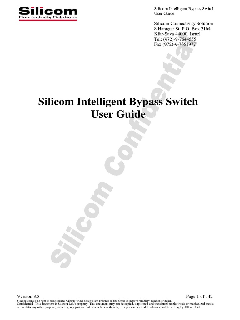 Silicom Bypass User-Guide 3 1 5 | PDF | Hypertext Transfer Protocol | Network Switch
