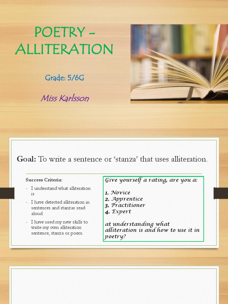 Alliteration Lesson for 5th Graders | PDF
