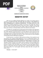 Narrative Report On Nutrition Month | PDF | Learning | Schools