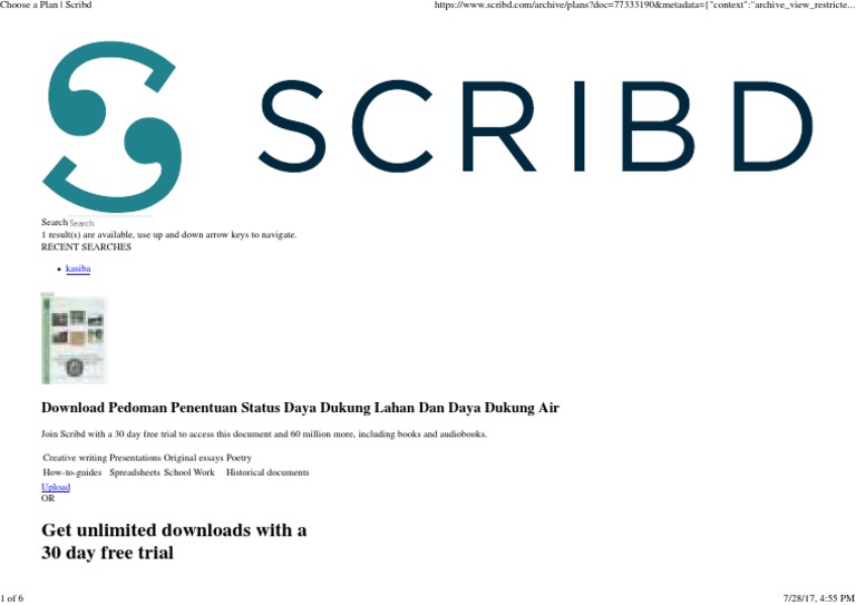 Choosing the Right Plan: A Guide to Understanding Scribd's Document Subscription Options | PDF