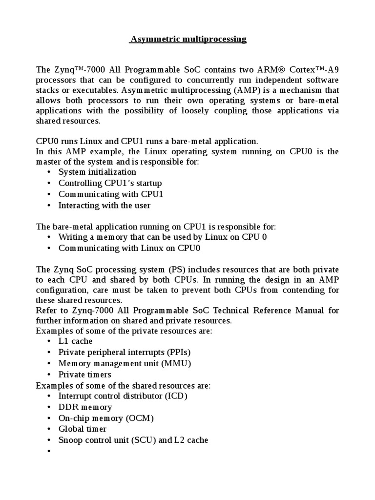 Asymmetric Multiprocessing | PDF | Digital Technology | Electronics