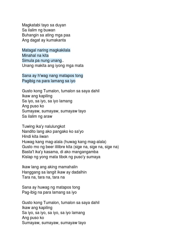 Magkatabi Tayo Sa Duyan | PDF