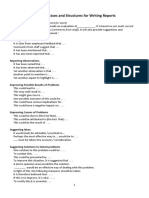 Report Writing Sentence Starters Guide | PDF | Cognition