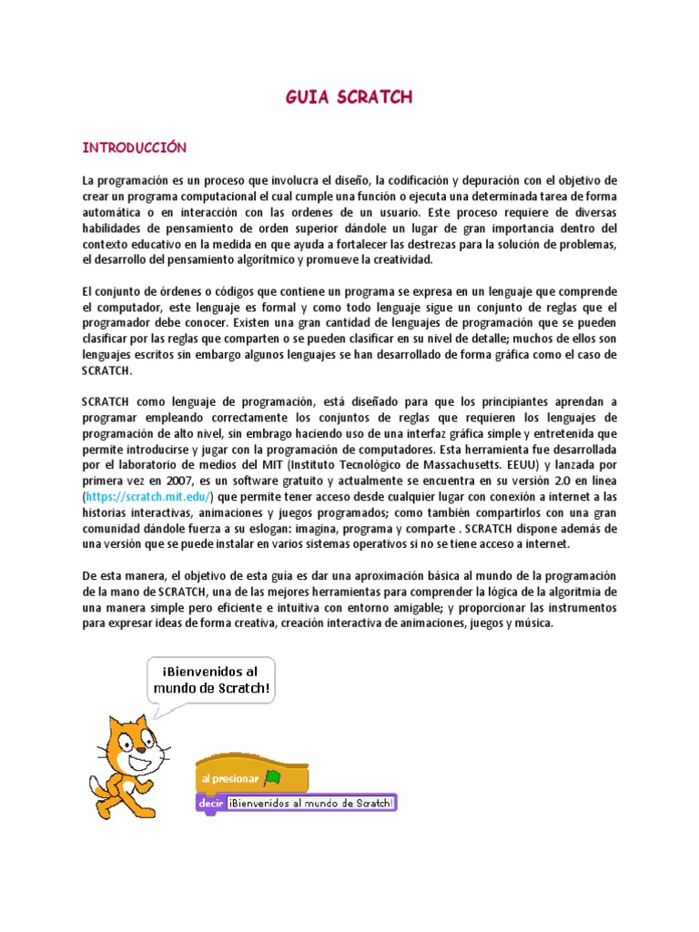 Guia Scratch | PDF | Scratch (lenguaje de programación) | Programa de computadora