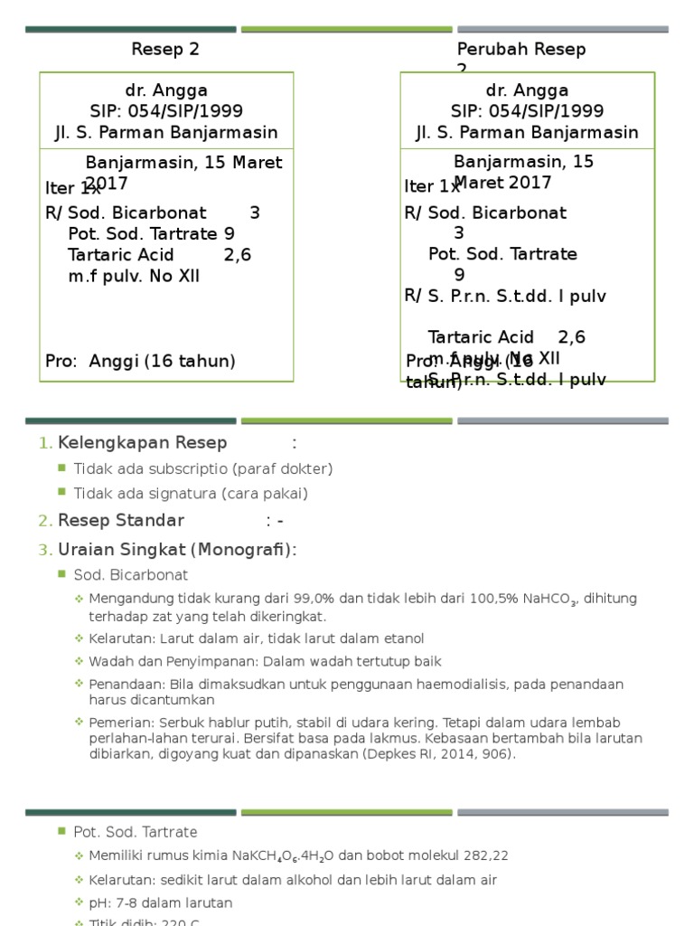 Resep Farmasetika Asam Tartrat | PDF