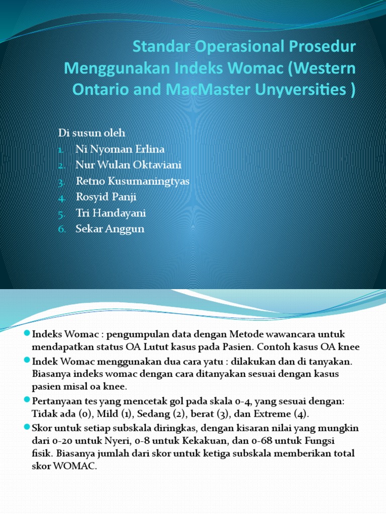 Womac | PDF | Metode & Bahan Ajar