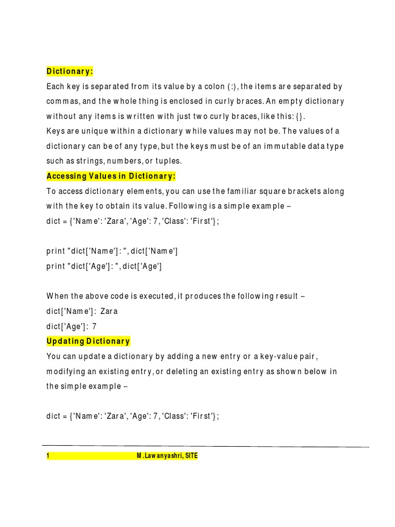 Understanding Python Dictionaries | PDF | Bracket | Software Development