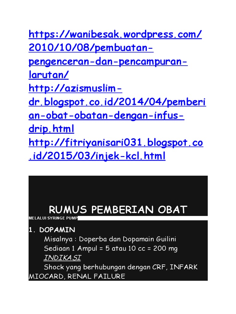 Rumus Pemberian Obat | PDF