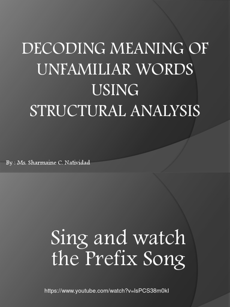 Decoding Meaning Through Structural Analysis: A Guide to Understanding Unfamiliar Words Using ...
