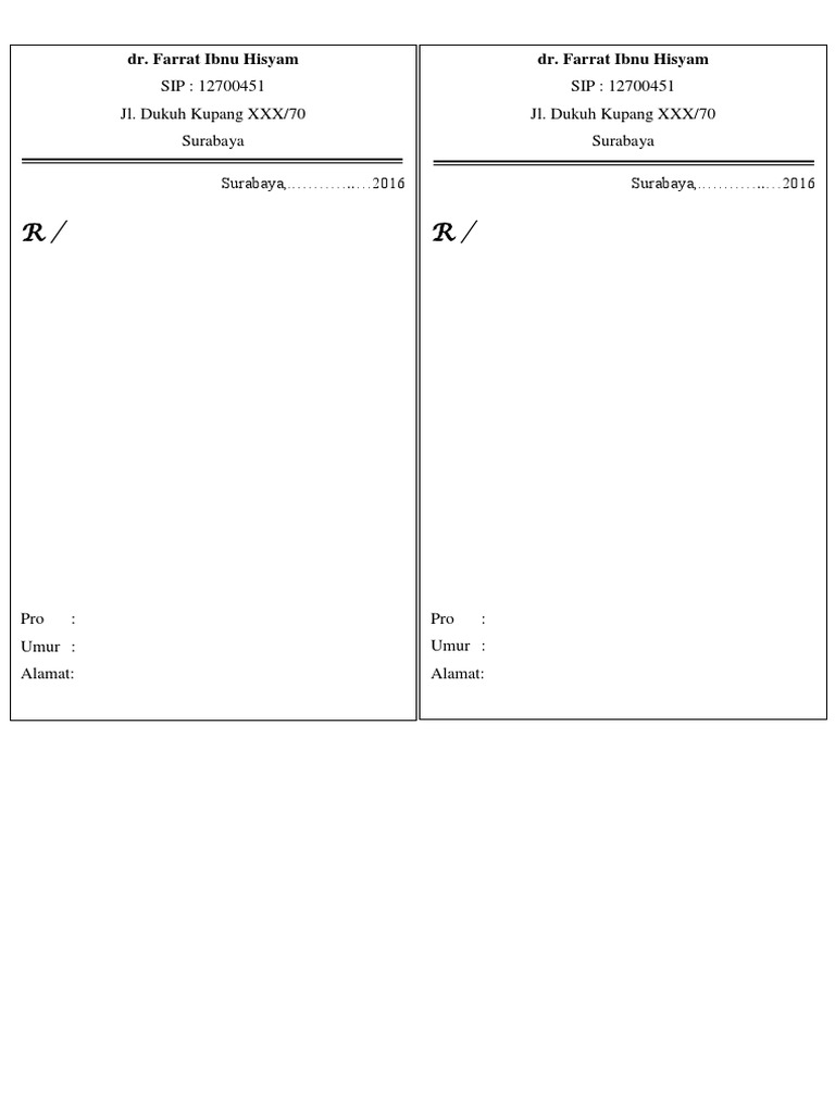 Contoh Kertas Resep | PDF