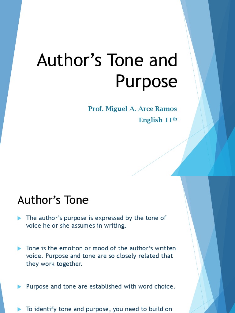 Authors Purpose and Tone | PDF | Persuasion | Narrative
