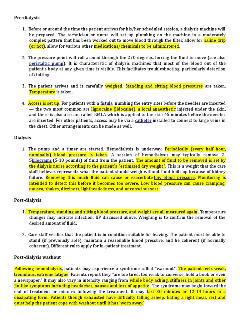 Step-By-step Description of Hemodialysis | Hemodialysis | Dialysis