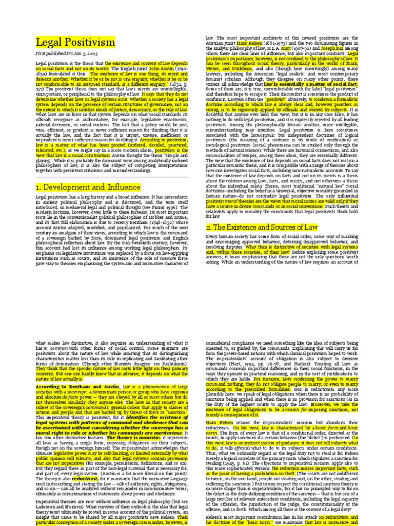 Legal Positivism Explained | PDF | Jurisprudence | Positivism