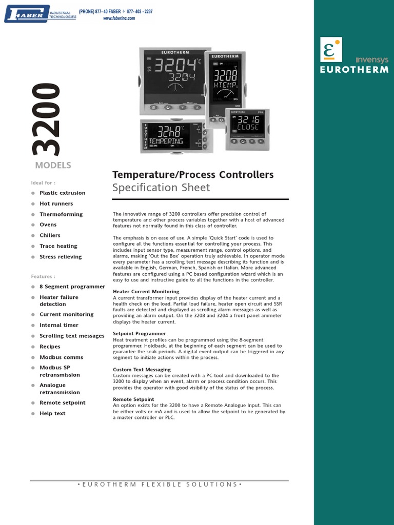 Eurotherm 3200series Controllers Datasheet PDF | Download Free PDF ...