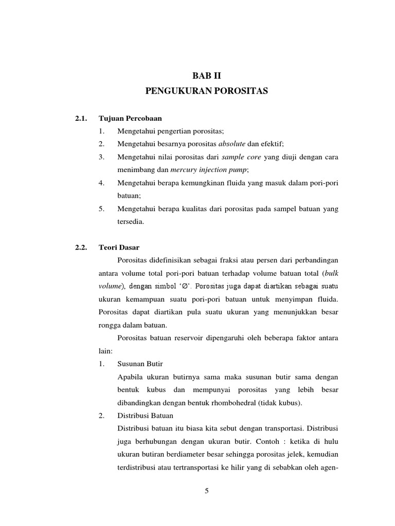 Pengukuran Porositas | PDF
