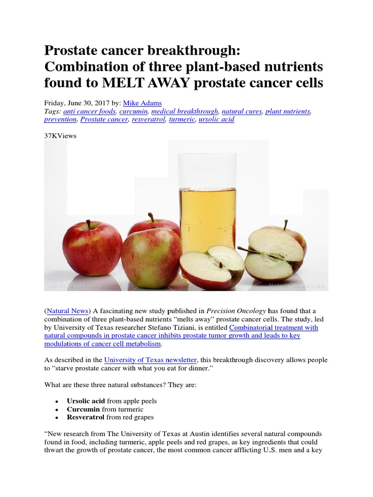 Prostate Cancer Breakthrough, Combination of Three Plant-Based ...