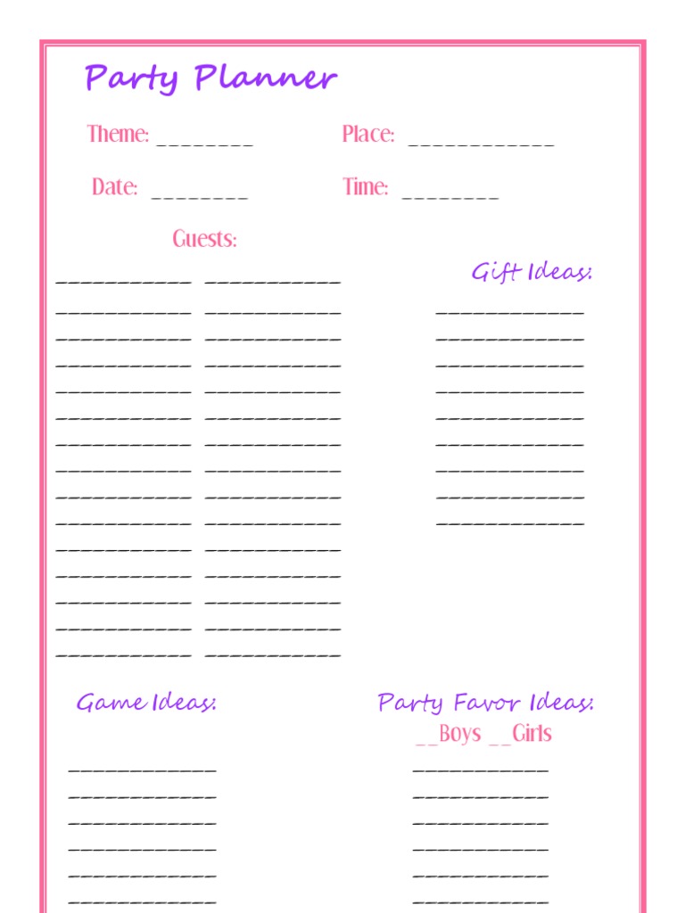 Party Planner | PDF