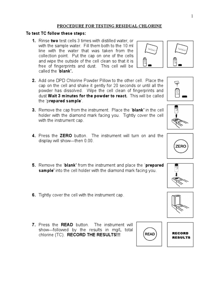 Residual Chlorine Testing Procedures | PDF | Iodine | Titration
