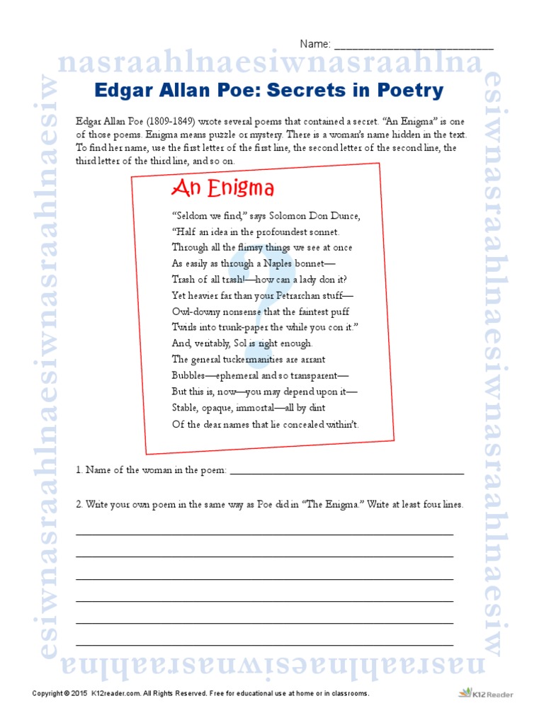 Edgar Allan Poe-Secrets in Poetry | PDF | Literary Criticism | Poetic Form
