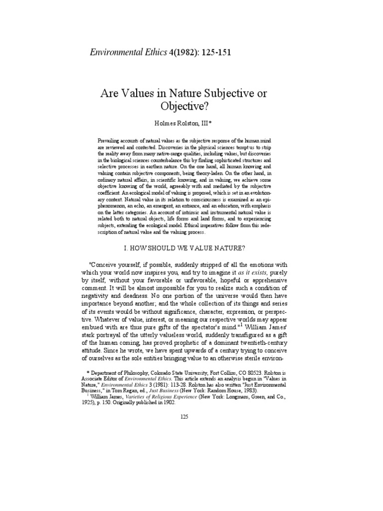 V Subjective Objective | PDF | Value (Ethics) | Science
