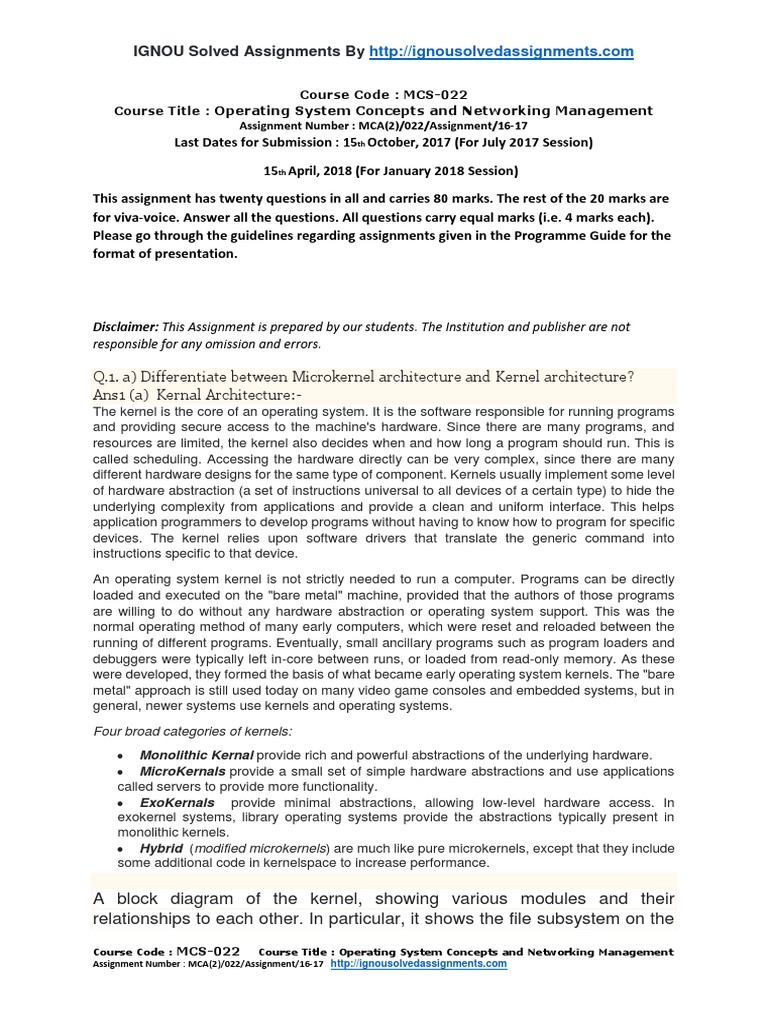 MCS-022 Operating System Concepts and | PDF | Active Directory | Domain Name System