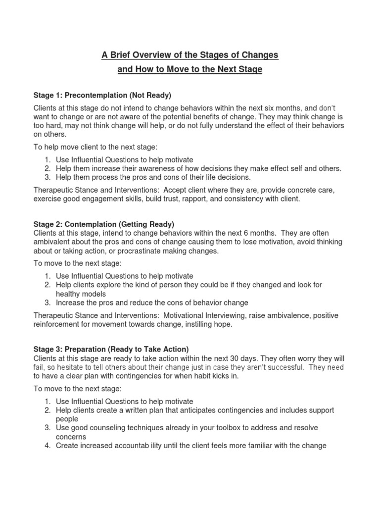 Stages of Change | PDF | Motivation | Motivational