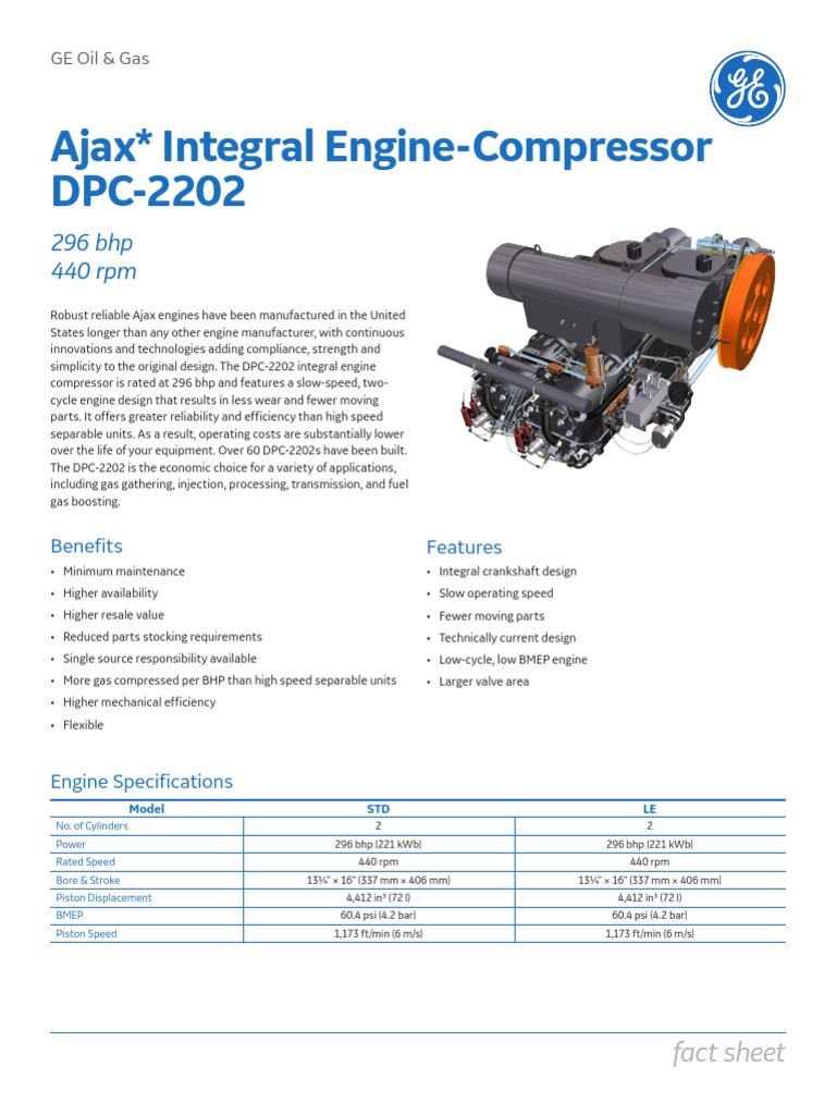 Gea32826 Dpc 2202 Ajax Engine Data Sheet r6 (1) | Engines | Piston