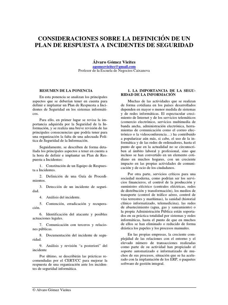 Ponencia_-_Plan_de_Respuesta_a_Incidentes_de_Seguridad.pdf | Seguridad ... Ponencia_-_Plan_de_Respuesta_a_Incidentes_de_Seguridad.pdf | Seguridad ...