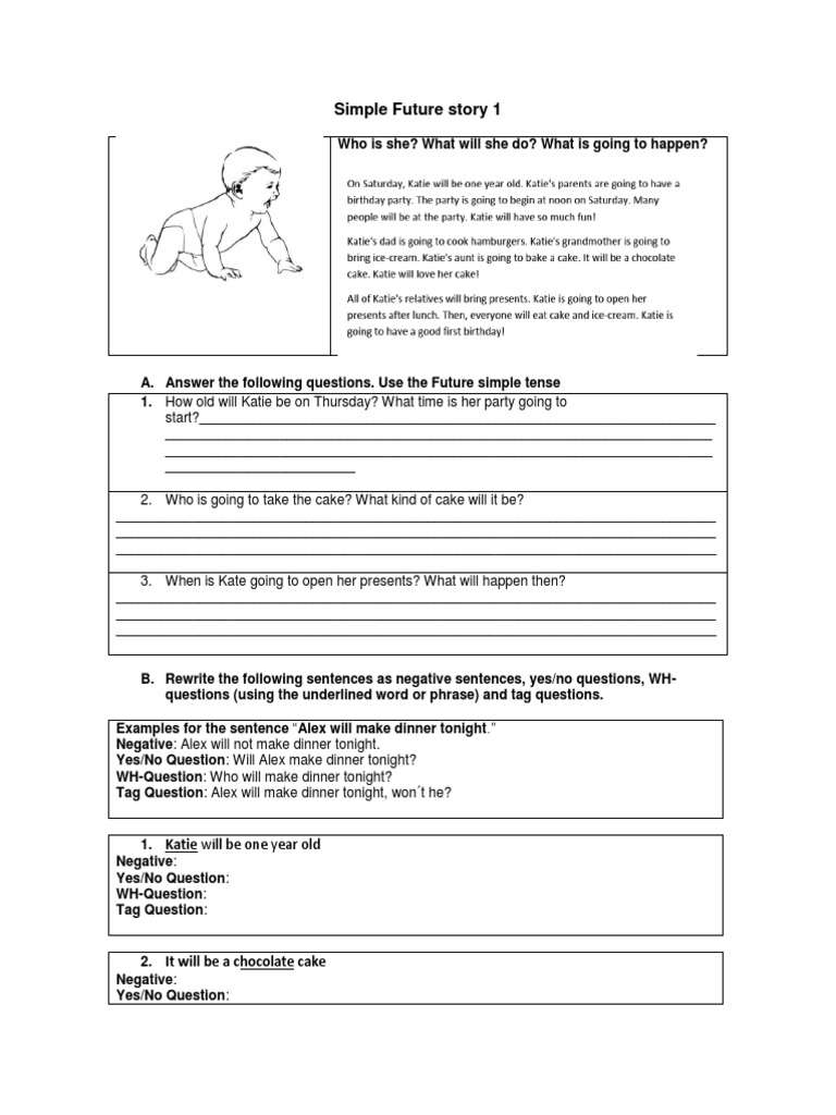 Future Simple Tense Story Exercises | PDF